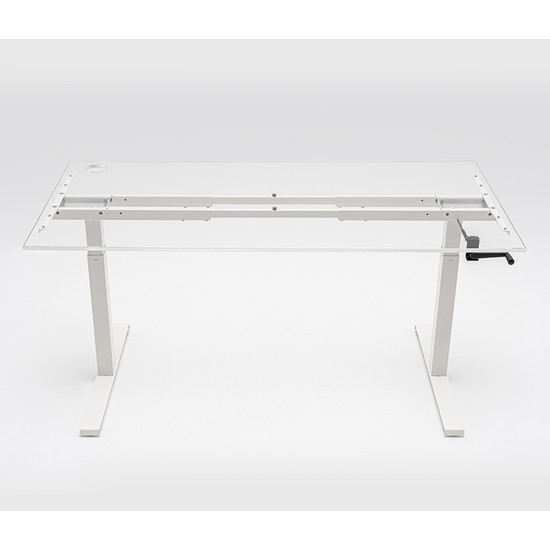 ErgoMan manuálisan emelhető asztal, alumínium színű lábszerkezettel ...