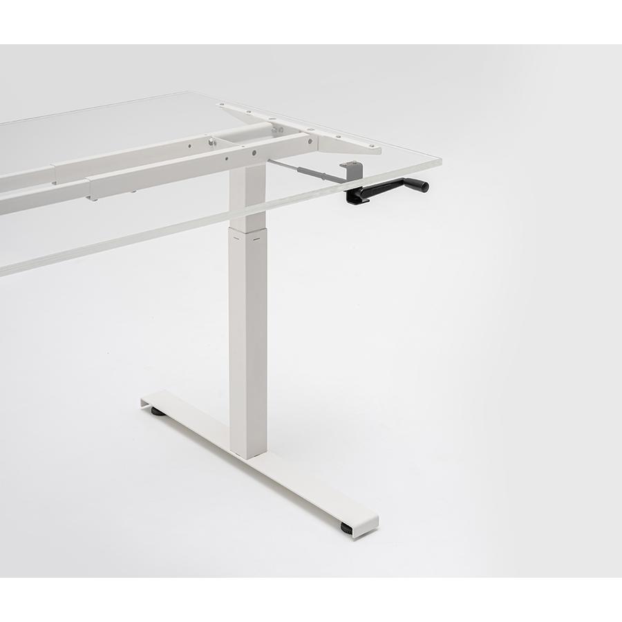 ErgoMan manuálisan emelhető asztal, alumínium színű lábszerkezettel ...