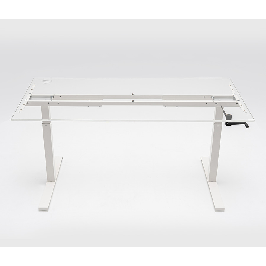 ErgoMan manuálisan állítható magasságú asztal, alumínium színű ...