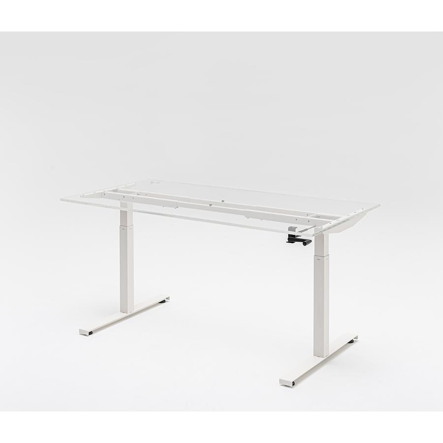 ErgoMan manuálisan állítható magasságú asztal, alumínium színű ...